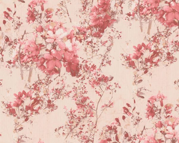 A.S. CRÉATION WALLPAPER «FLORAL, BEIGE, RED» 378162
