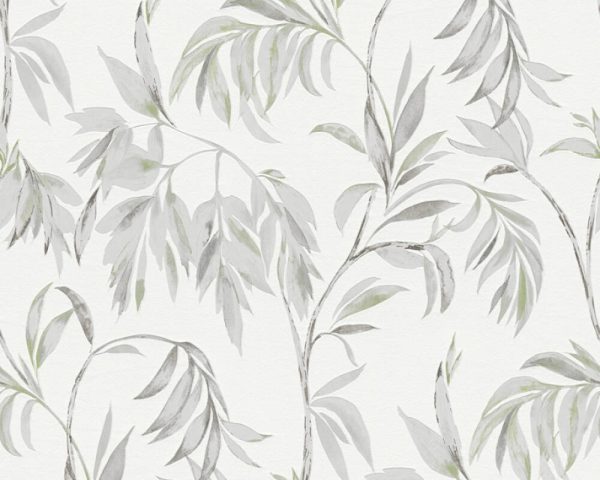 A.S. CRÉATION WALLPAPER «FLORAL, BROWN, GREEN, WHITE» 378303