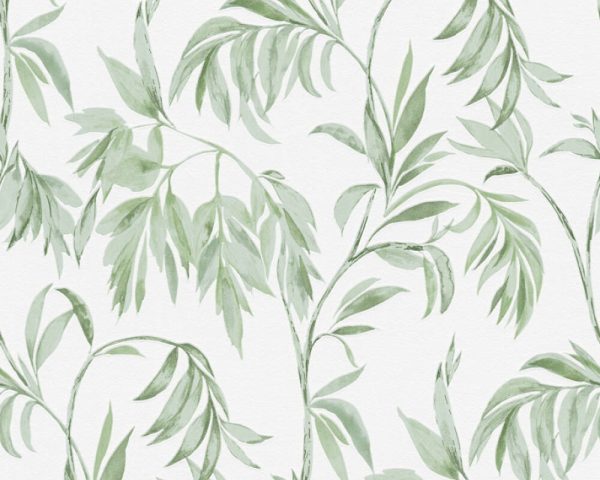 A.S. CRÉATION WALLPAPER «FLORAL, GREEN, WHITE» 378301