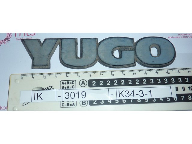 Znak YUGO	IK	-	3019	-	K34-3-1