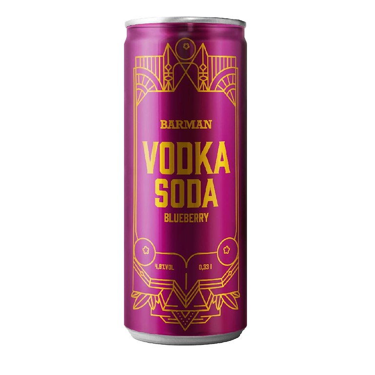 Barman vodka soda bluebery 0.33l can barman