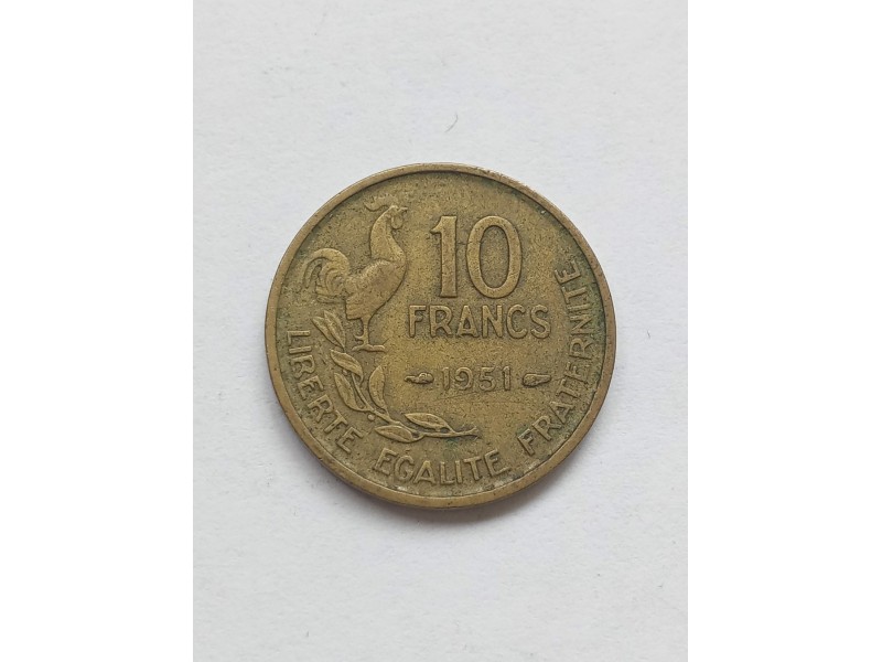 50 Francs 1951.g - Francuska - Ptica - Petao -