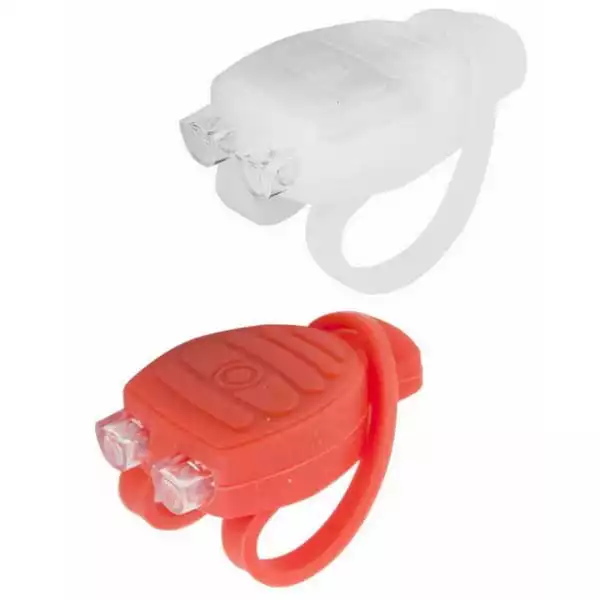 Treptač mega Silicone prednji beli + zadnji crveni sa 2 diode 508