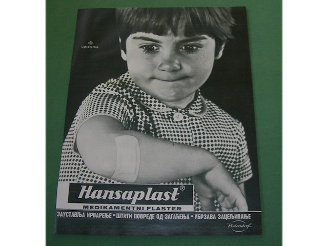 Hansaplast Galenika, Beiersdorf, stara novinska reklama