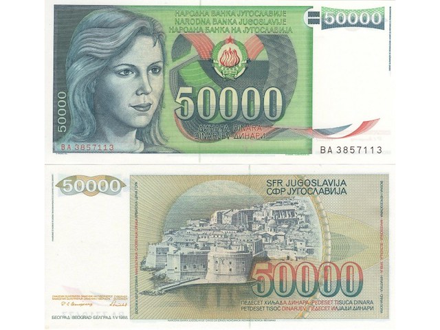 Jugoslaviaj 50.000 Dinara 1988 UNC , P-96  BA serija