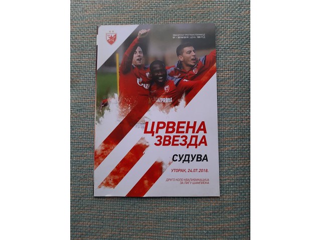 Program utakmice Crvena zvezda Suduva