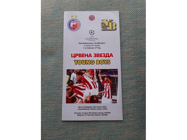 Program utakmice Fk crvena zvezda-Young boys