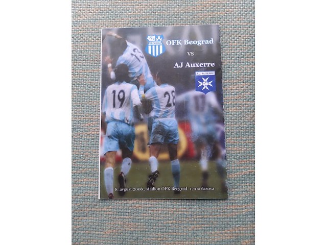 Program utakmice OFK Beograd AJ Auxerre
