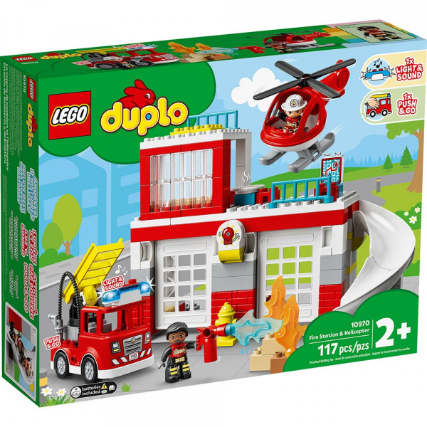 LEGO DUPLO FIRETRUCK AND HELICOPTER