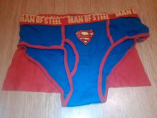Odeca Superman gace,za kostim Supermena,size M (32-34)