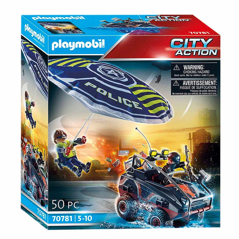 Playmobil City Action Policijski padobranac i vozilo amfibija