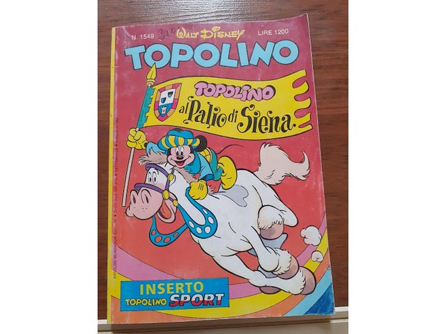 Topolino.Walt Disney.N.1549,Godina Izdanja 1985