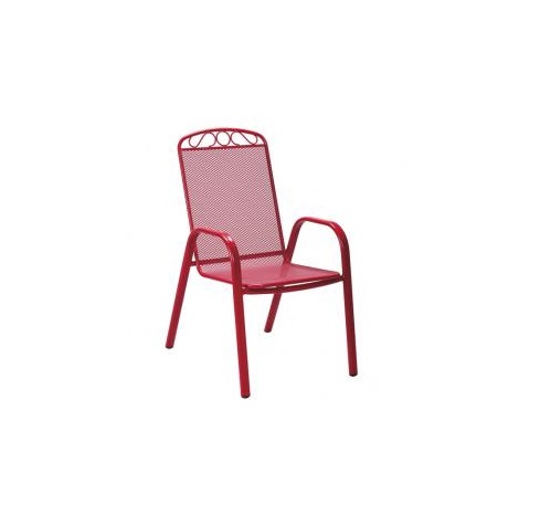 Baštenska metalna stolica Melfi crvena