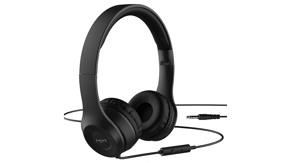 Enyo Foldable Headphones with Microphone Black