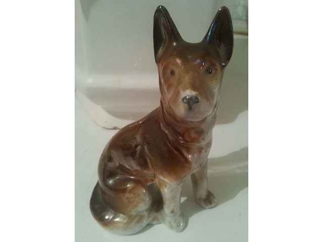 Starinska porcelanska figurica psa visina 12, 5 cm