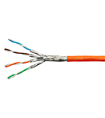 Kabl inst.Cat.7 S/FTP - 1000 Mhz,4x2xAWG-23,LS0H,naran.,B2ca
s1a,d1,a1, orange, Drum 1000m