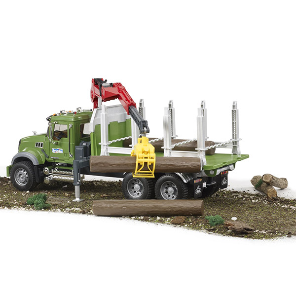 Kamion Mack GRANIT za prevoz drva sa utovarnim kranom Bruder 028244