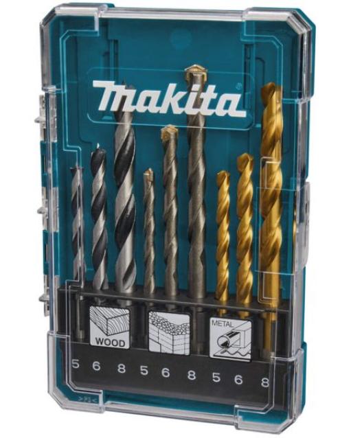 Makita 9-delni komplet burgija za drvo, metal i zidarske materijale D-71962