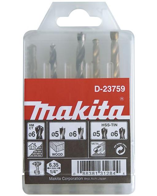 Makita 5 kom. burgija za metal, drvo i zid D-23759