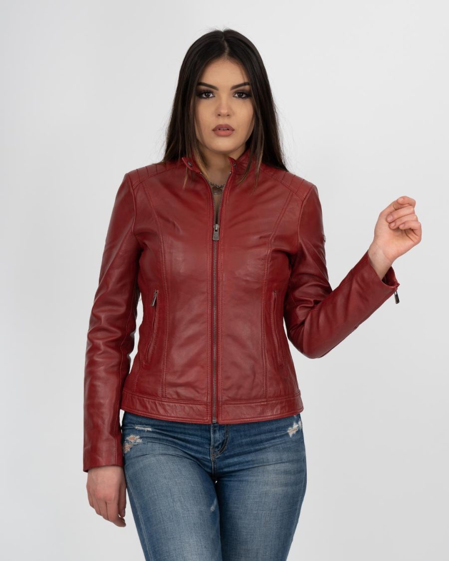 Ženska kožna jakna – Invento Ina – Crvena