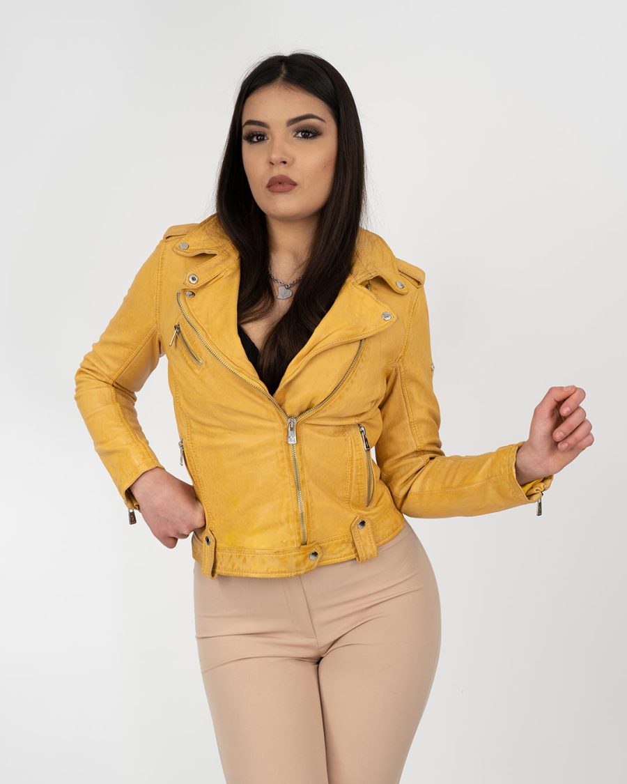 Invento kožna jakna Kate – Žuta