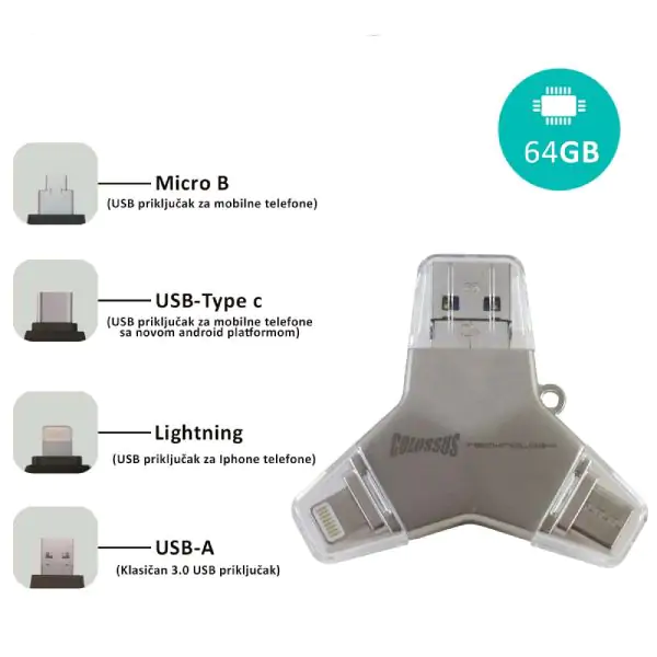 COLOSSUS multi USB i DRAGON 4 u 1 U016A 64GB