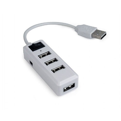 Gembird USB 2.0 4-port hub with switch, white | UHB-U2P4-21