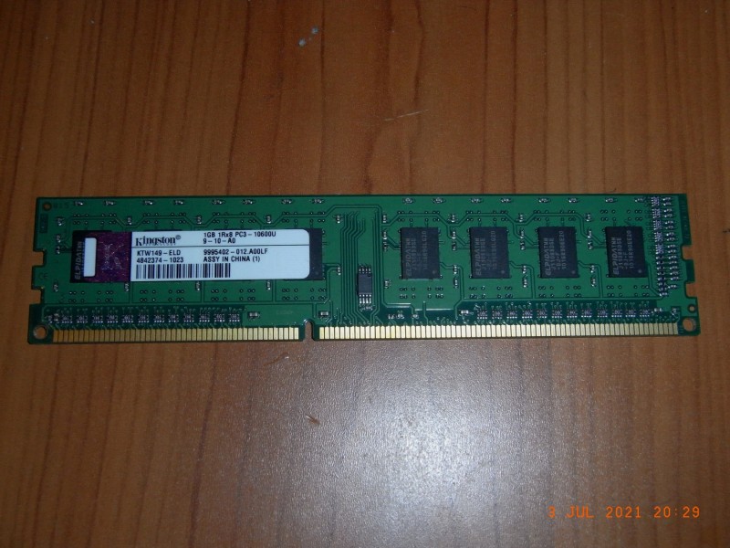 KINGSTON 1Gb 1Rx8 PC3-10600U-DDR3 memorija 1333MHz