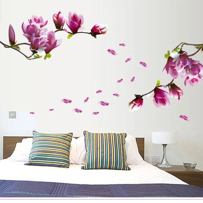 Nalepnica za zid - 3D ružičasto cveće
