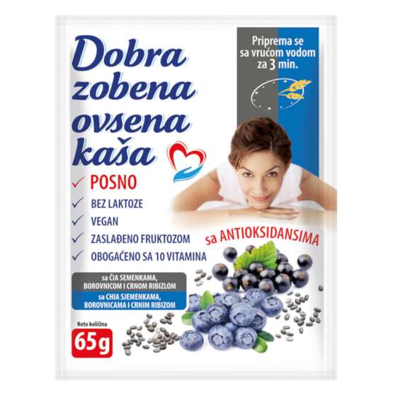 Ovsena kaša DOBRA čia,borovnica i ribizla 65g