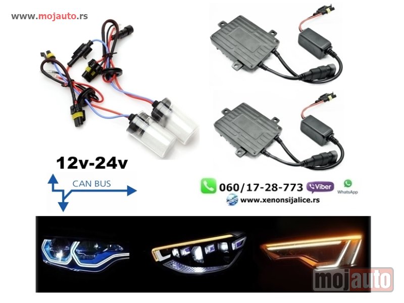 Xenon komplet set ac kan bus 24v hb3 9005 6000k ksenon