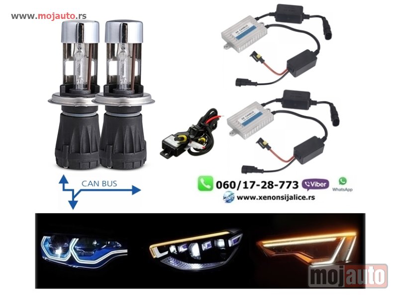 Xenon komplet set ac kan bus h4 6000k ksenon