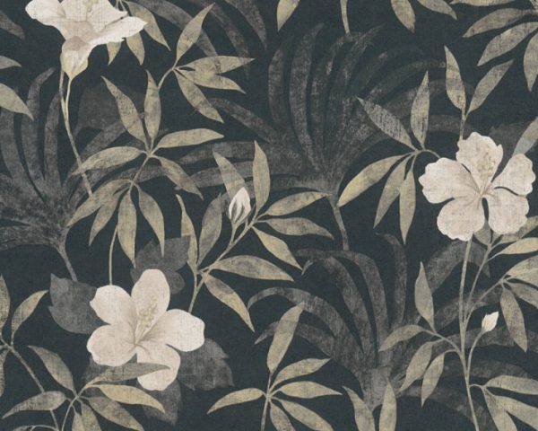 A.S. CRÉATION WALLPAPER «GRAPHICS, FLORAL, BLACK, BROWN, GREY» 380282