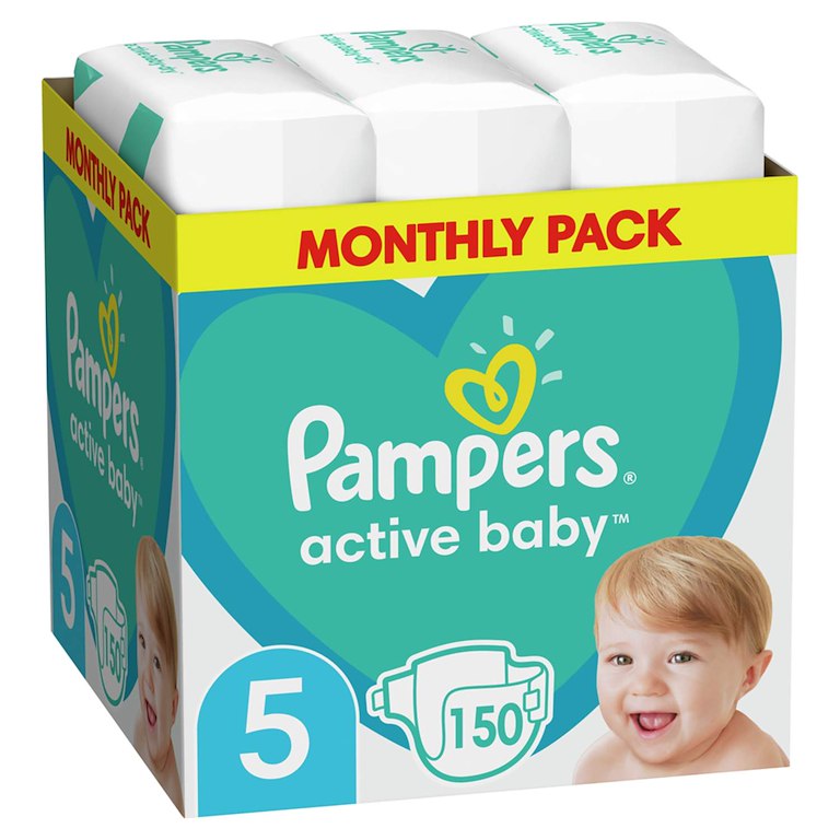 Pampers pelene active baby s5 1x150 msb pakovanje pampers