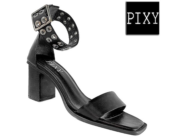 `PIXY` crna kožna sandala