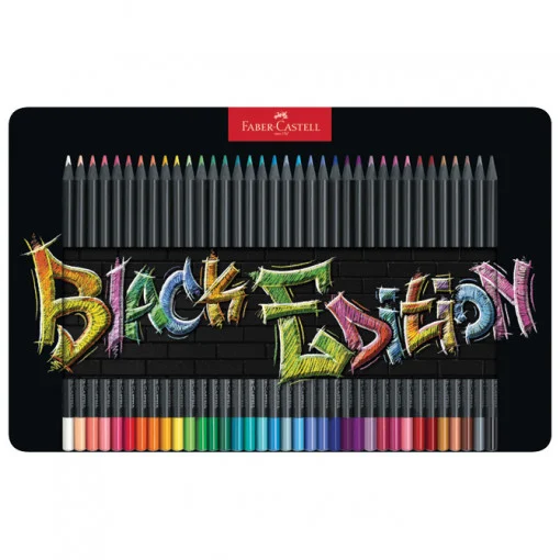 Drvene bojice Black edition metalna kutija Faber Castell 1/36