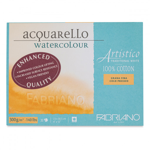 Blok Watercolour Artistico traditional white 23x30,5cm 20L 300g (cold pressed/grana fina) Fabriano 19012330