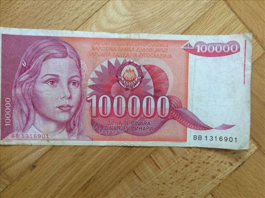100 000 dinara 1989