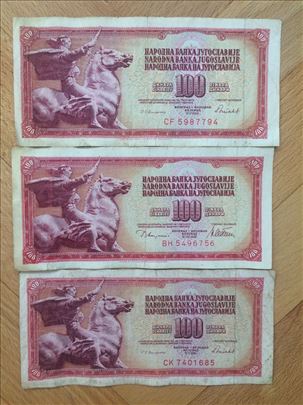 100 dinara 1978,1981,1986