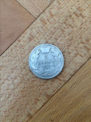 2 dinara 1879- Srebro
