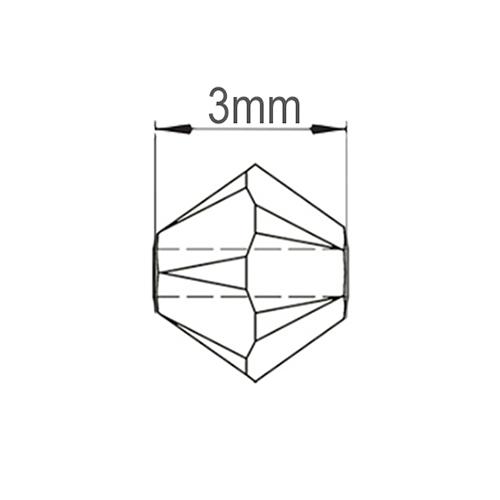 MC03_Biconus 3mm 00030/20019 Crystal AB Matted (18kom)