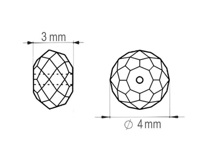 Rondelle 3x4mm 801 Yellow (30kom)