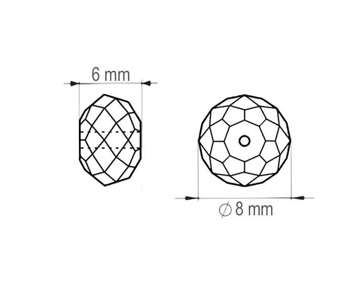 Rondelle 6x8mm 134 Bisque AB Plated (10kom)