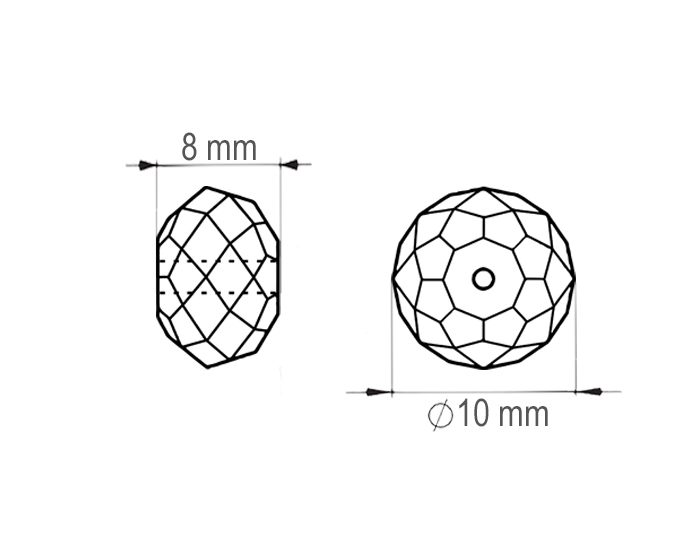 Rondelle 8x10mm 021 White AB Plated (1kom)