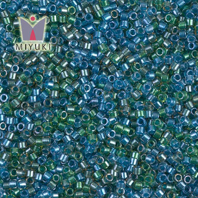 DB0985 Miyuki Delica 11/0 Lined: Green-Blue Mix (5gr)