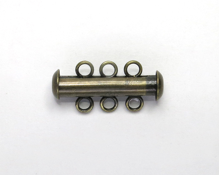 Kopča višenizna 21mm 3 niza (1) – Antique Brass (1kom)