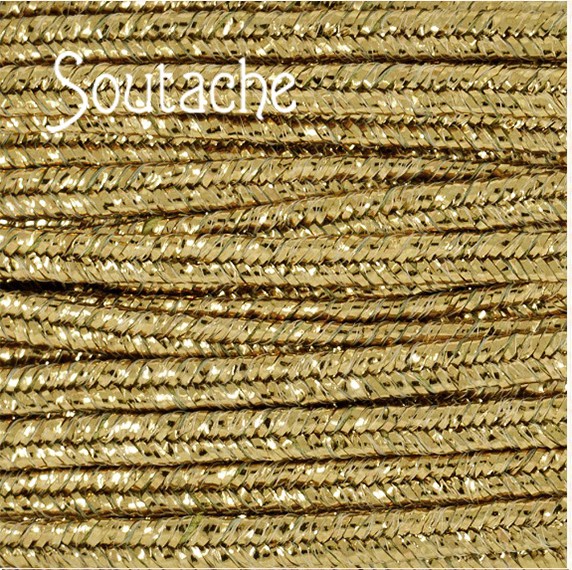 SOUTACHE – metallic GOLD/BLACK (1m)
