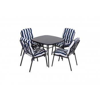 Baštenski set sto + 4 stolice sa jastucima – Veneto