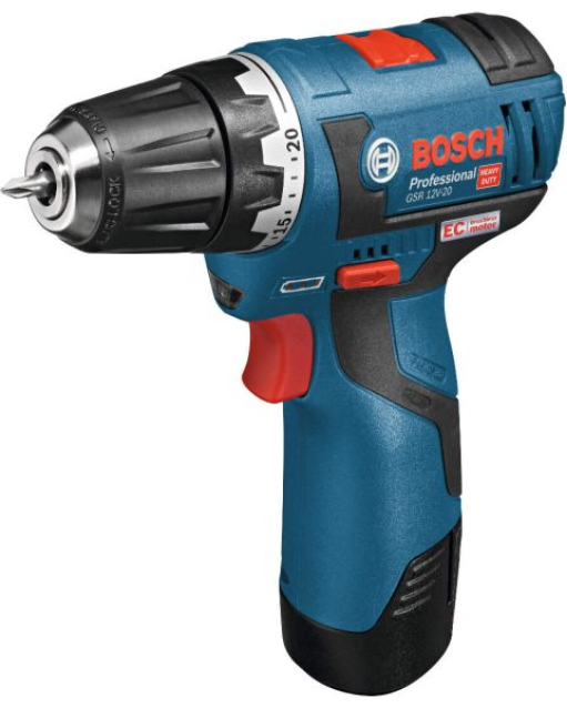 Bosch Akumulatorska bušilica - odvrtač GSR 12V-20, 2x2,0Ah, EC motor bez četkica, 06019D4001