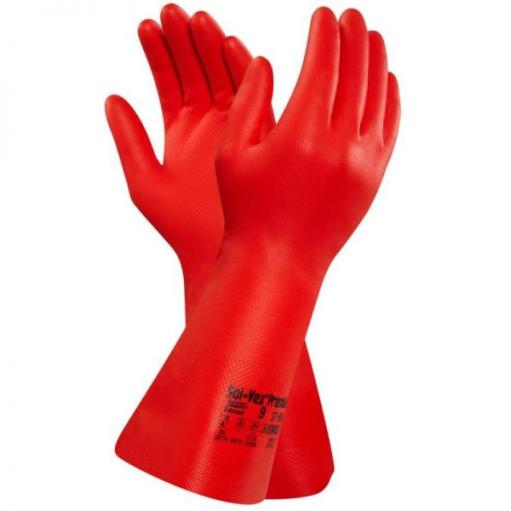 Sol-Vex Premium 37-900 Ansell - crvene hemijske nitrilne rukavice, 38cm